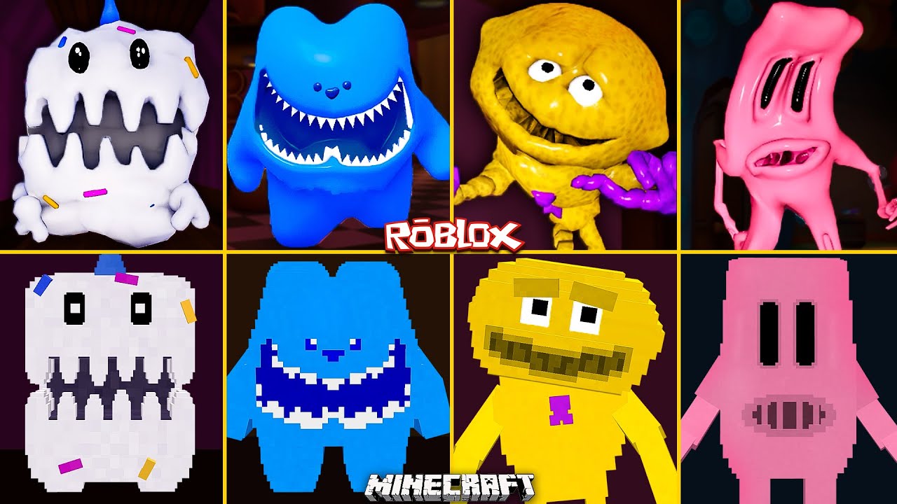 ROBLOX Taffy Tails ALL JUMPSCARES vs MINECRAFT - YouTube