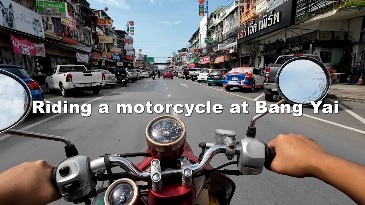 DJI ACtion 3 . Riding a motorcycle at Bang Yai - YouTube