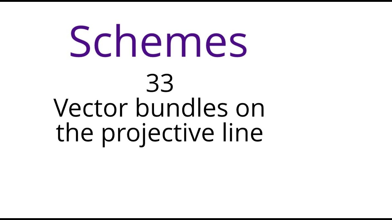 Schemes 33: Vector bundles on the projective line - YouTube