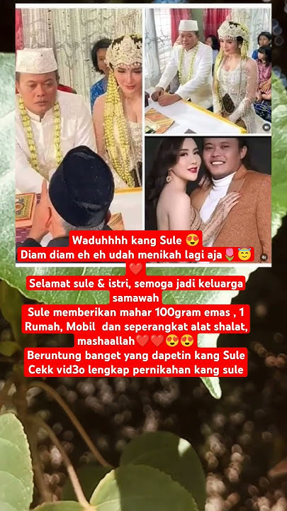 Waduhhhh kang Sule 😍Diam diam eh eh udah menikah lagi aja🌷😇 ️Selamat sule & istri, #shorts - YouTube