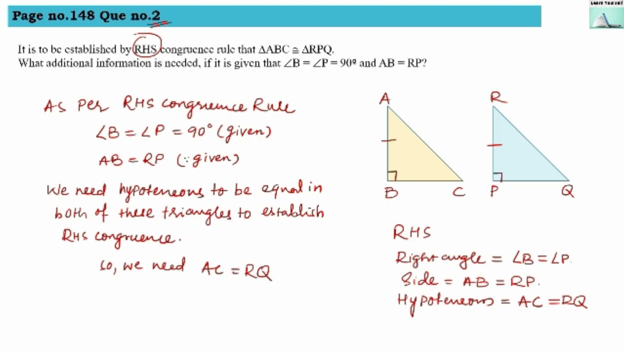 Try These page no.148|| Chapter-7 congruence of triangle || CBSE Std-7 Math Ch-7 || NCERT Math ...