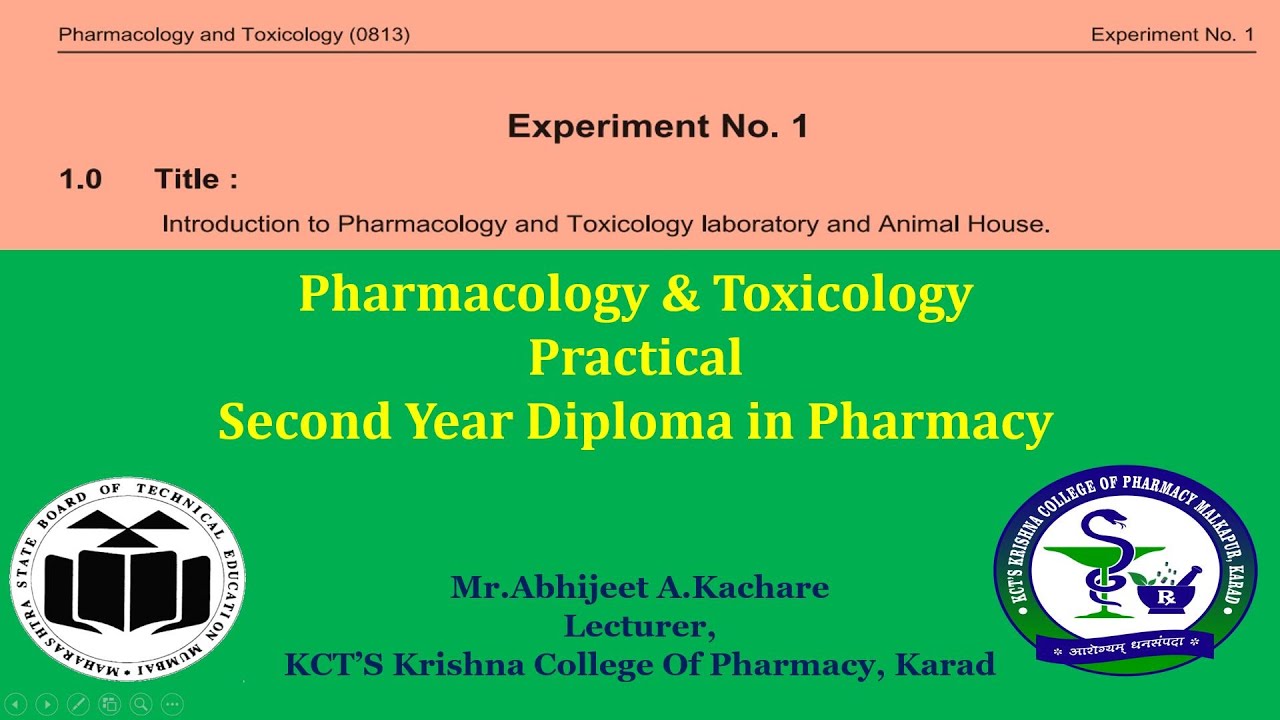 Practical no 1 Introduction to Pharmacology & Toxicology Practical S Y ...