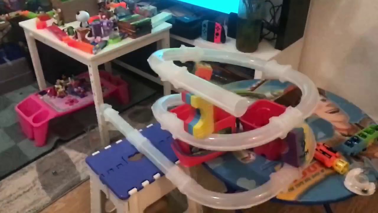 Trickshots of rolling marble path. - YouTube