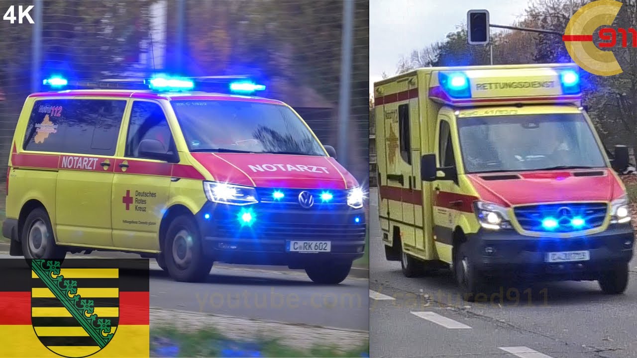 [CHEMNITZ] NEF + RTW auf Einsatzfahrt | Emergency doctor + Ambulance ...