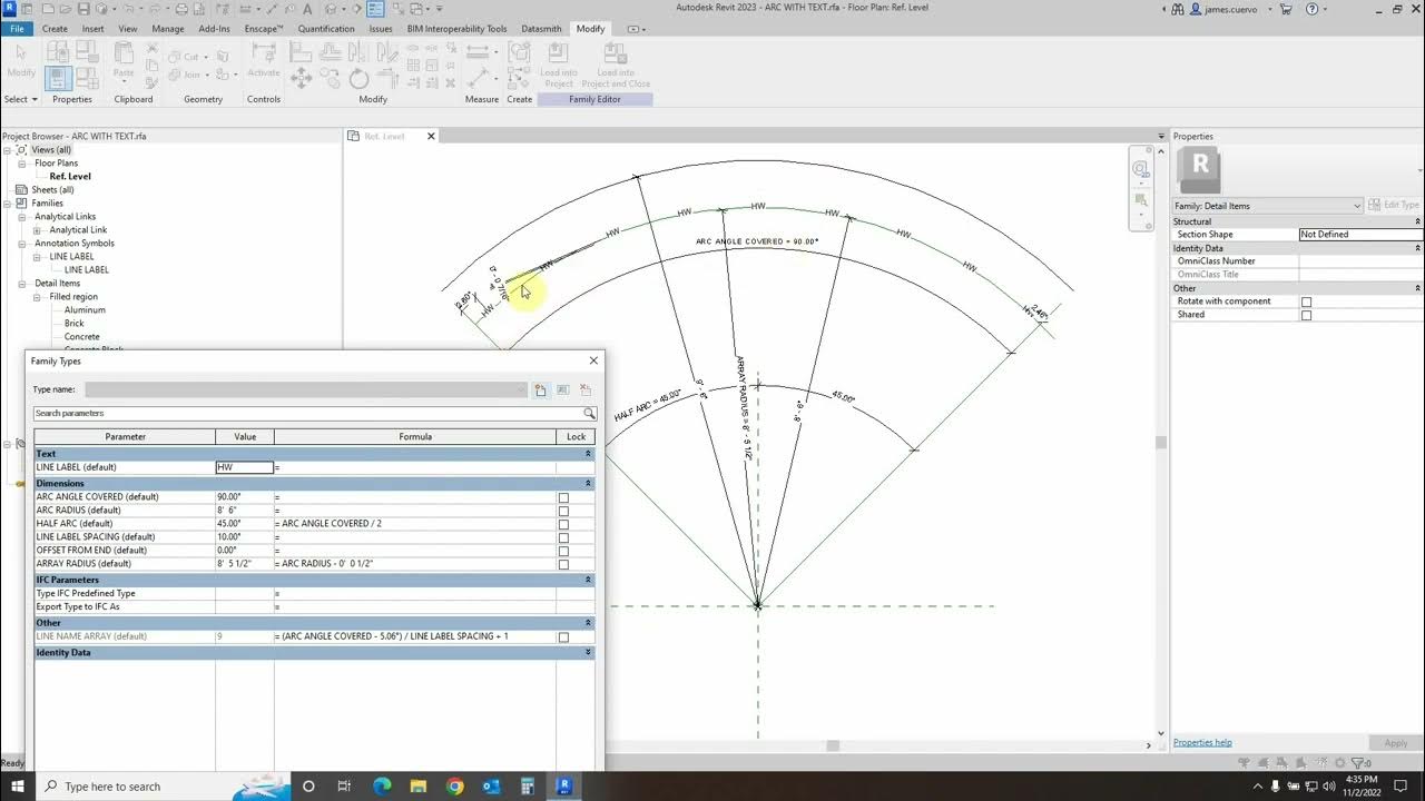 Creating Custom Arcs with Text in Revit - YouTube