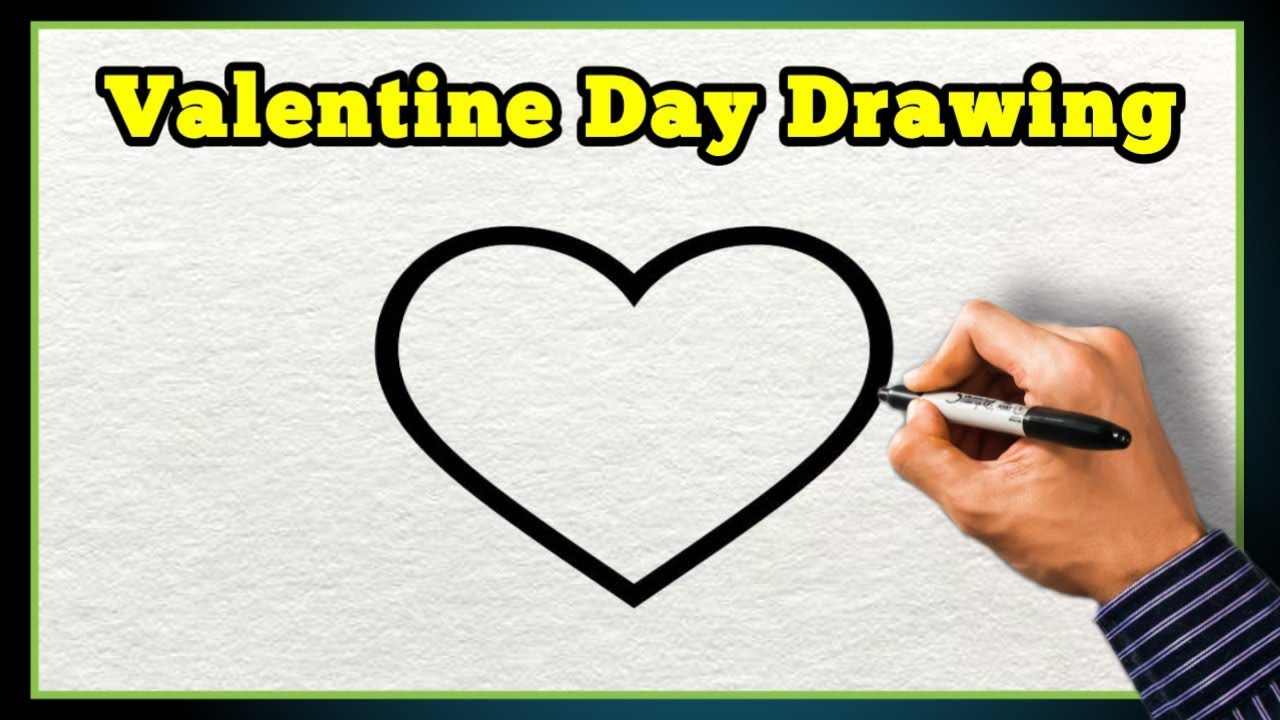 Happy Valentine Day Drawing | Simple Valentine Day Drawing | 14 Feb ...