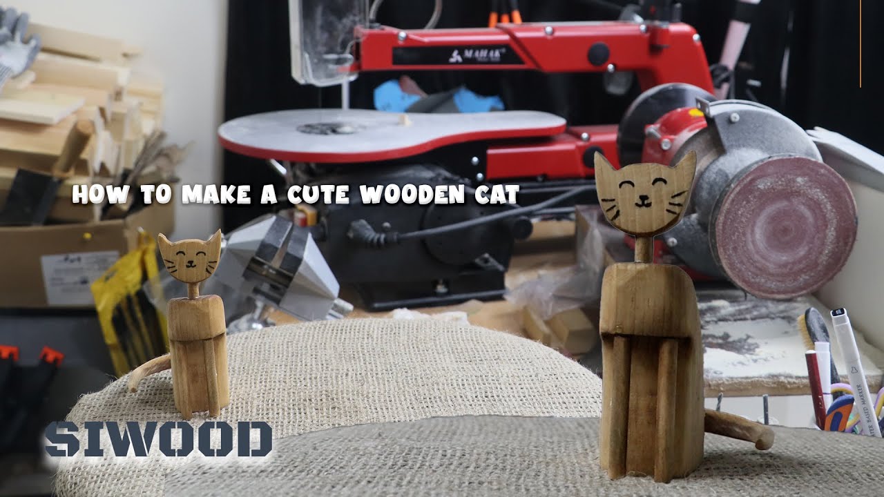 How to Make a Cute Wooden Cat - Step-by-Step DIY Guide! - YouTube