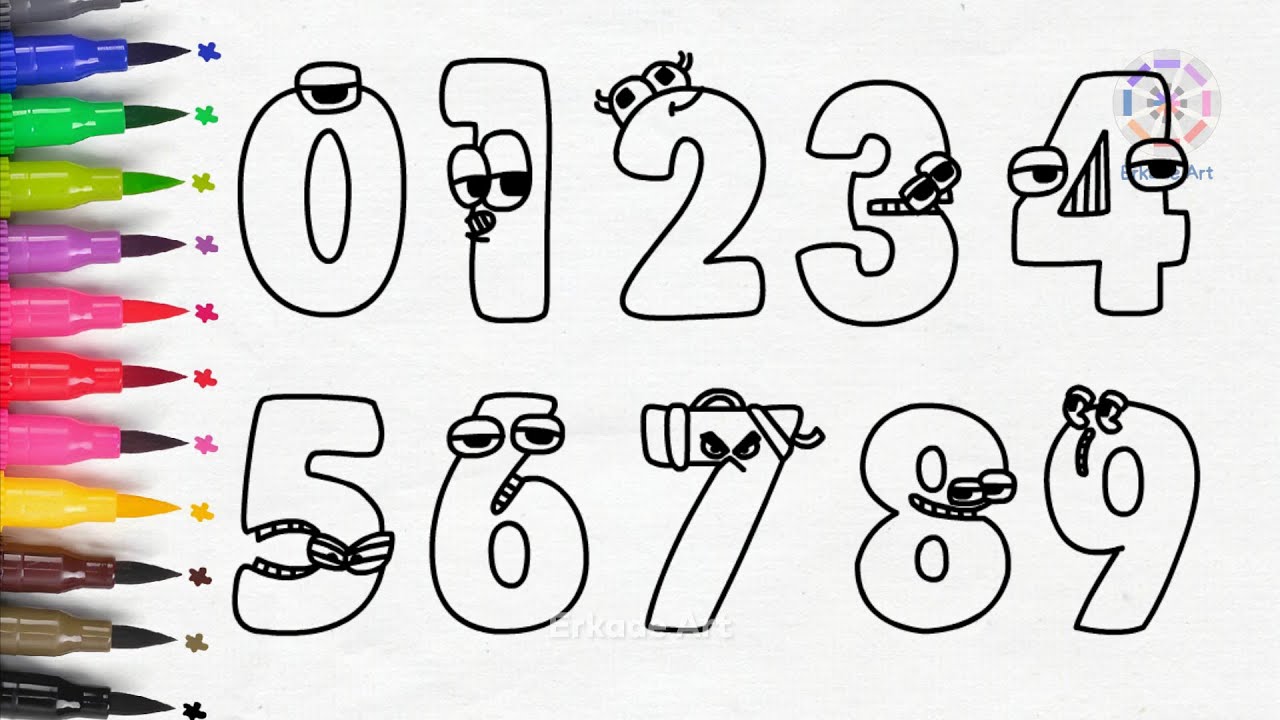Learn Numbers 0-9 with Number Lore | Math Drawing Tutorial ...