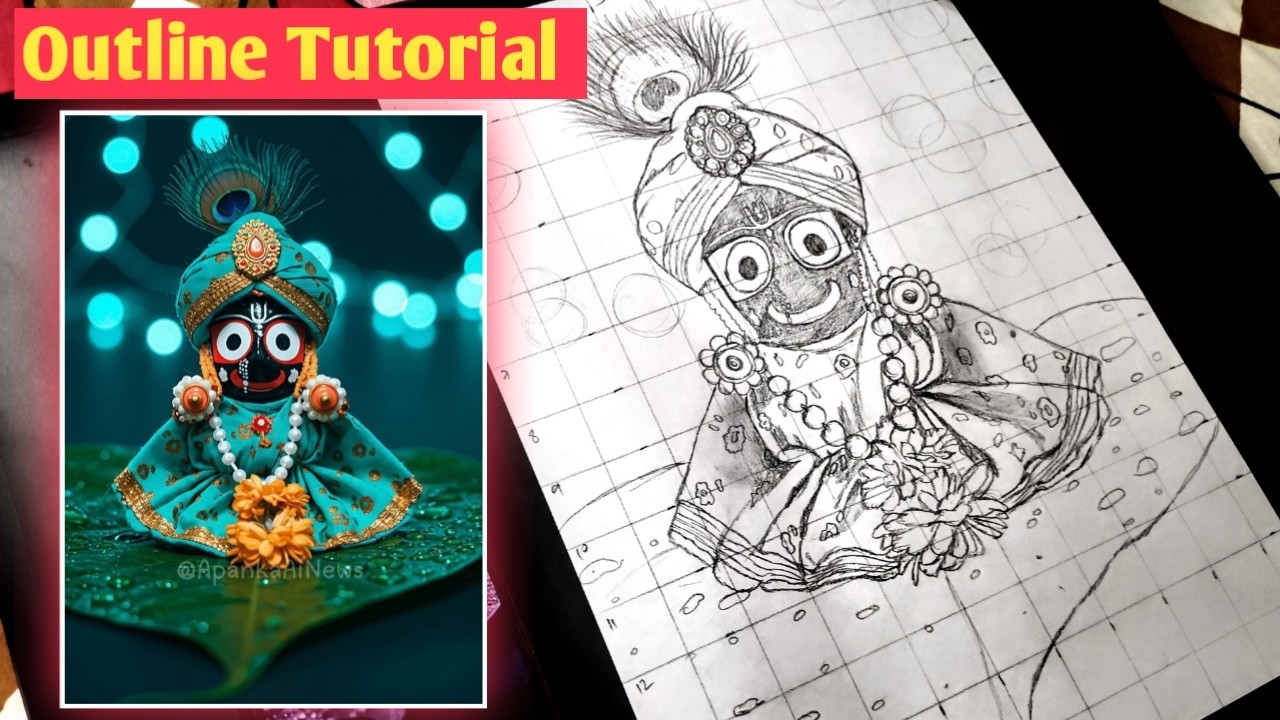 Lord Jagannath Drawing, Rath Yatra Special Drawing, Outline Drawing ...