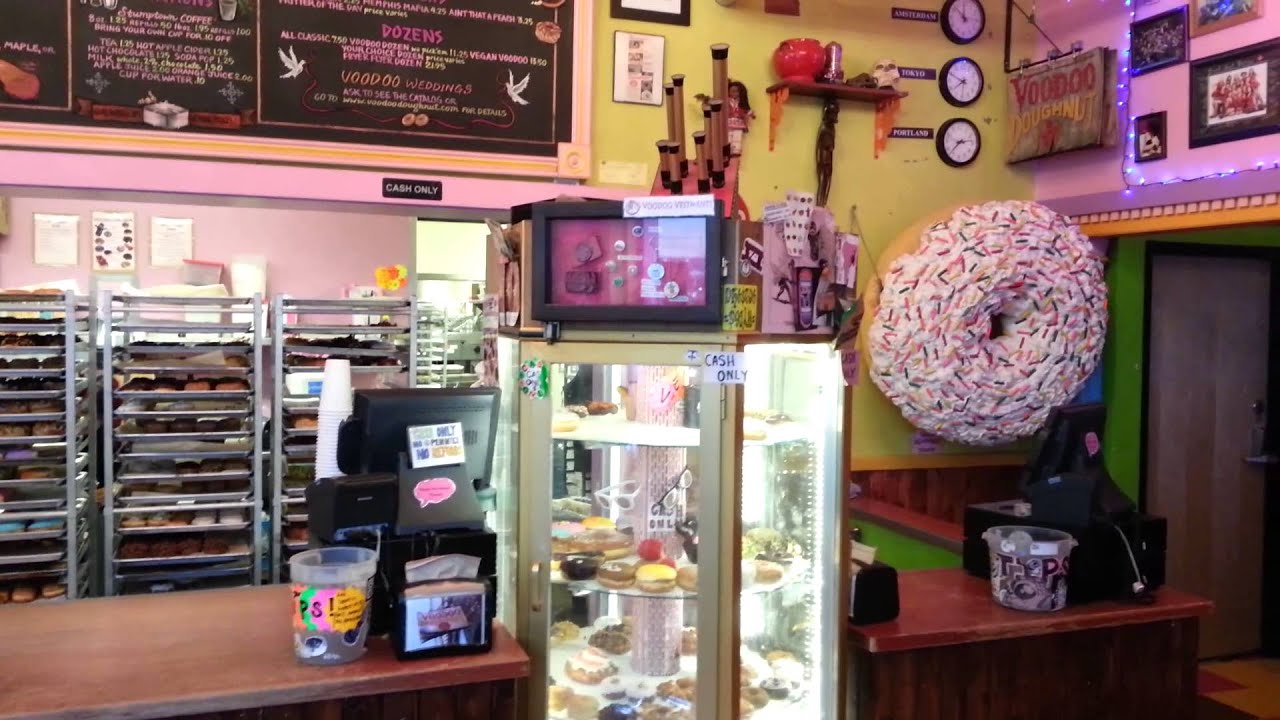 Inside the Voodoo Doughnuts Store. - YouTube