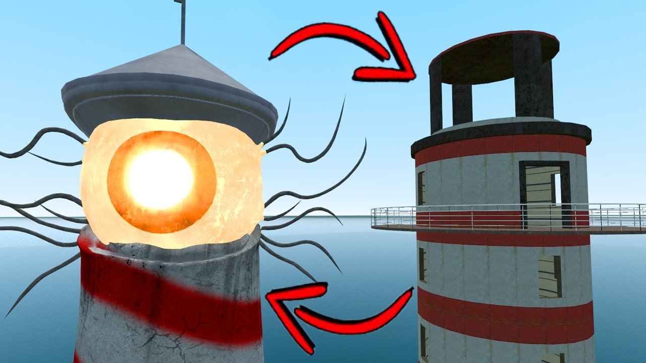 REAL LIGHTHOUSE turned into LIGHTHOUSE HEAD MONSTER in Garry's Mod ...