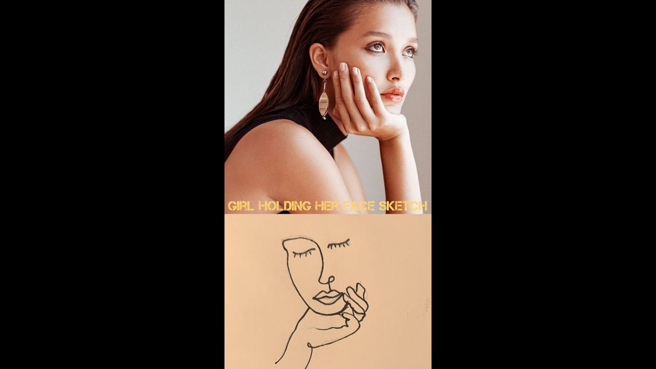 How to Draw Girl Holding Her Face Sketch Shorts youtube short #Shorts ...