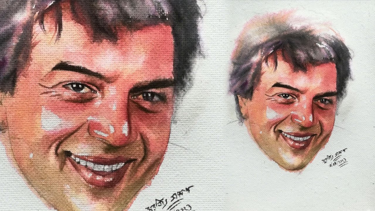 Painting of Dharmendra Deol ️ || Watercolor Drawing || Watercolor ...