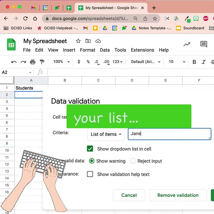 Google Sheets Data Validation - YouTube