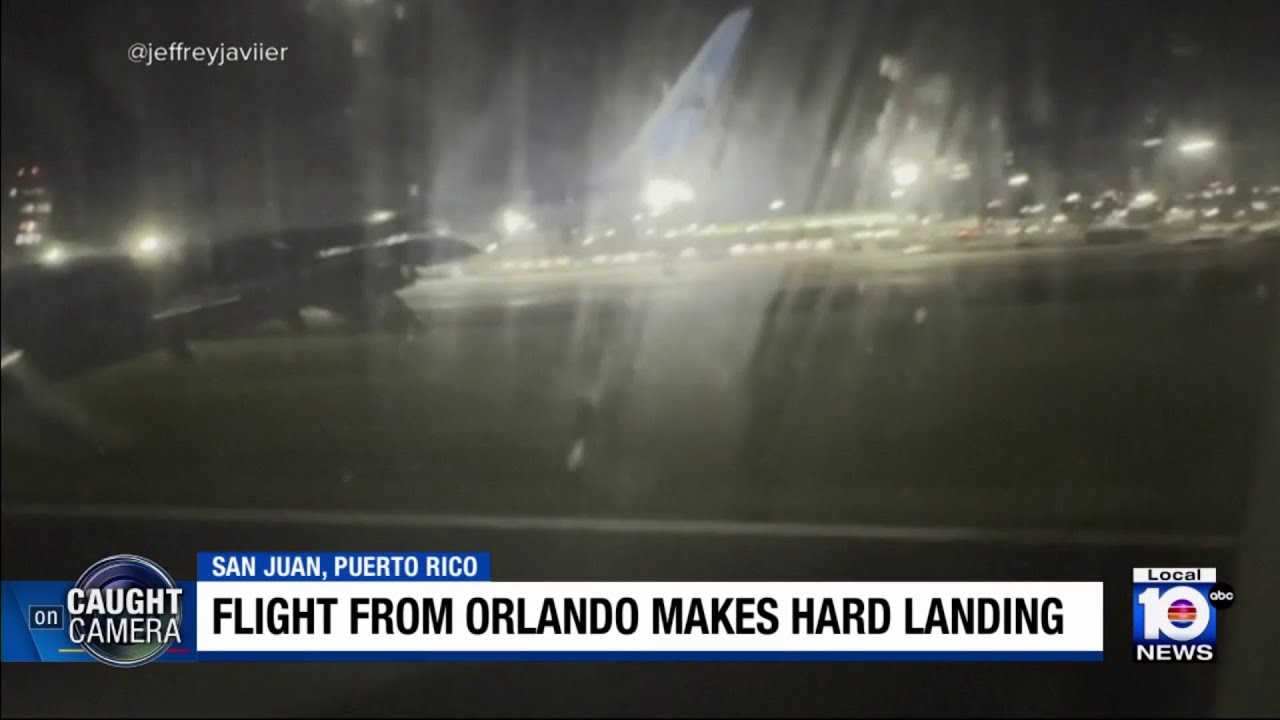 Frontier Airlines flight makes hard landing in Puerto Rico - YouTube