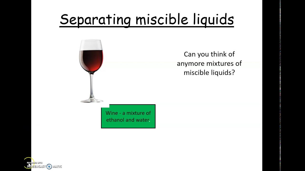KS3 Miscible and immiscible liquids - YouTube