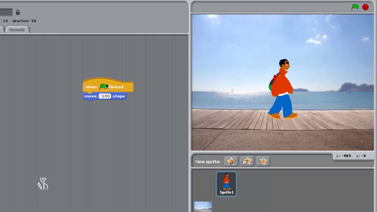 7 7 7 Movement and Direction of Sprite English - YouTube