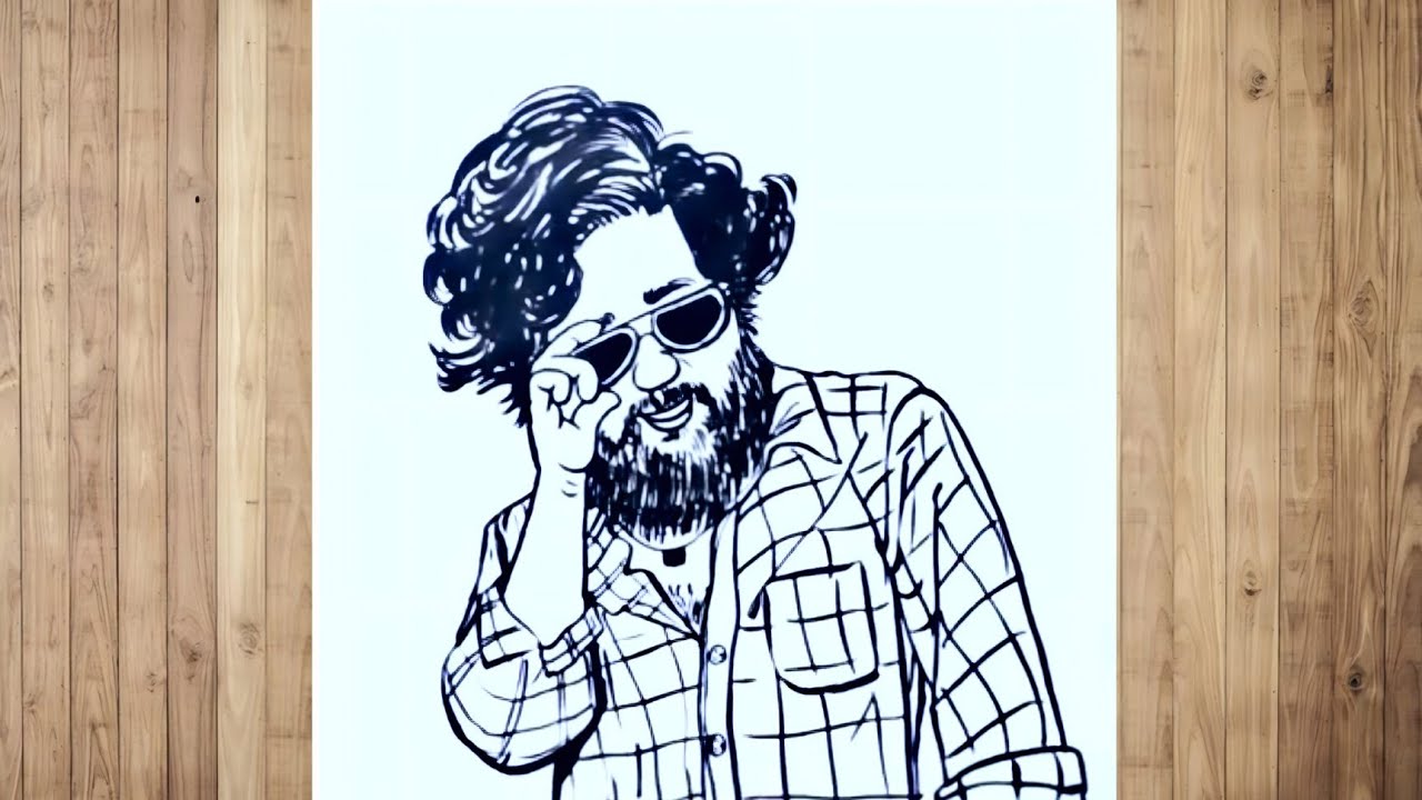 Allu Arjun Drawing | Cartoon Drawing | Pushpa 2 | Deepak Drawing - YouTube