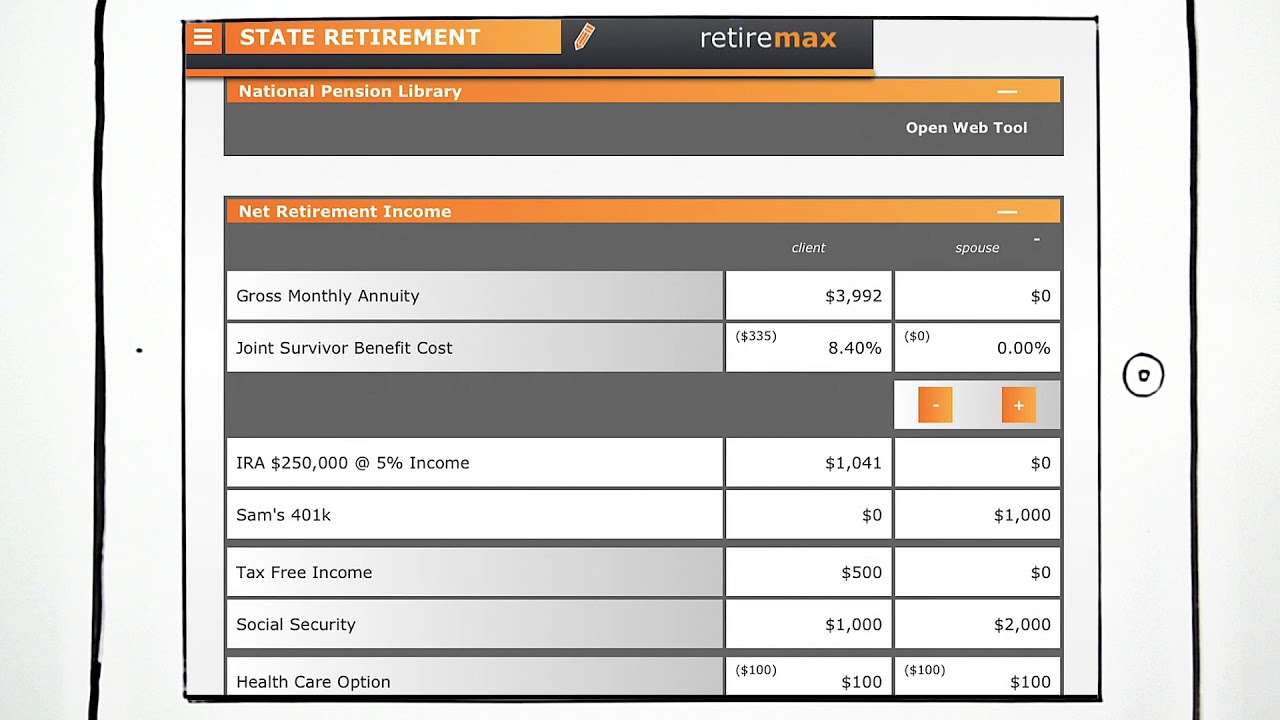 State Retirement Tab - RetireMax iPad App Tutorial - YouTube
