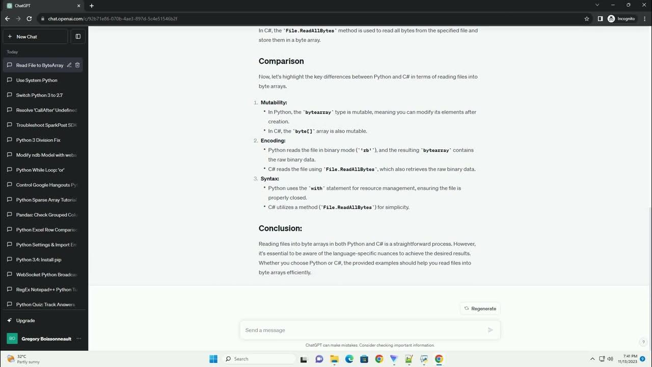 Python C Reading File Into Byte Array Not Quite The Same Result Youtube