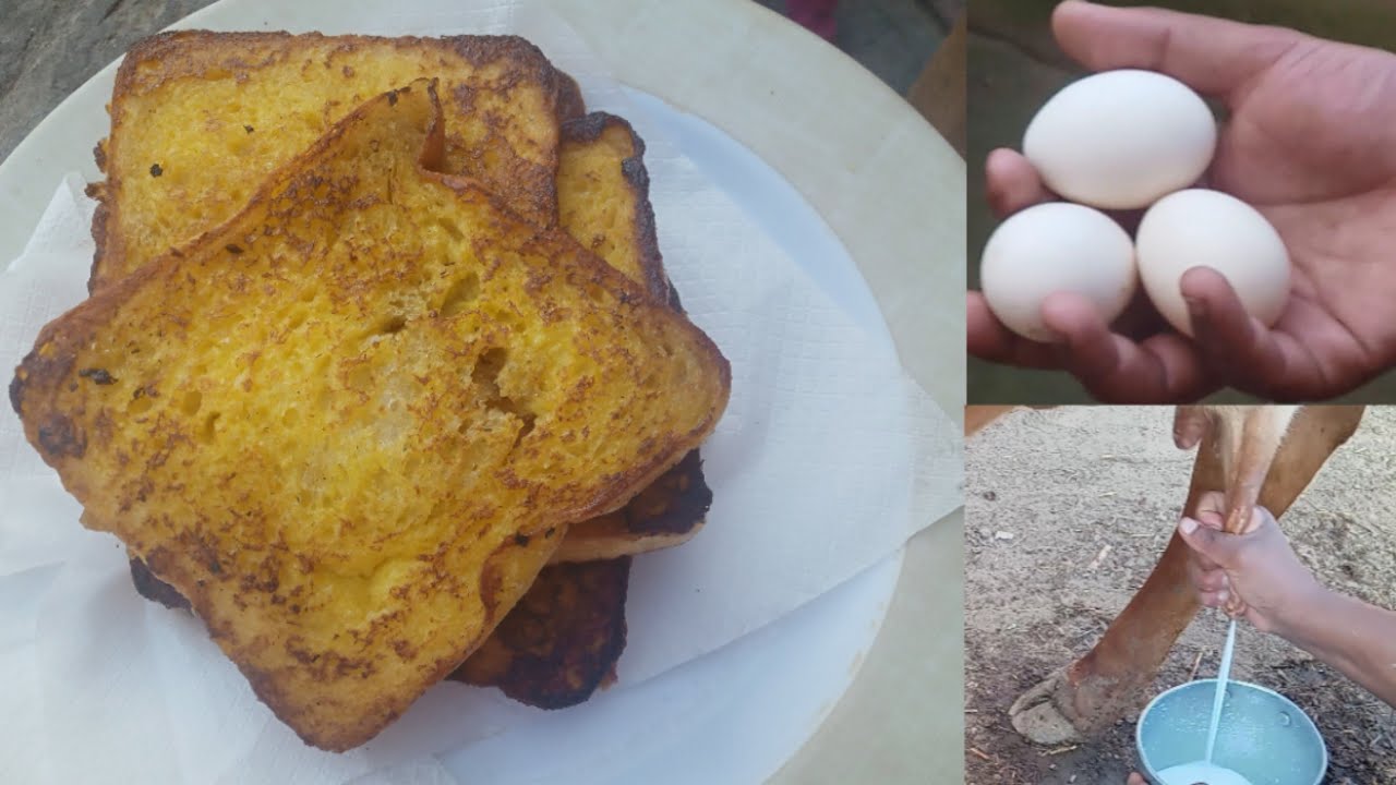 Sweet egg bread toast recipe | Desi village secret | village food - YouTube