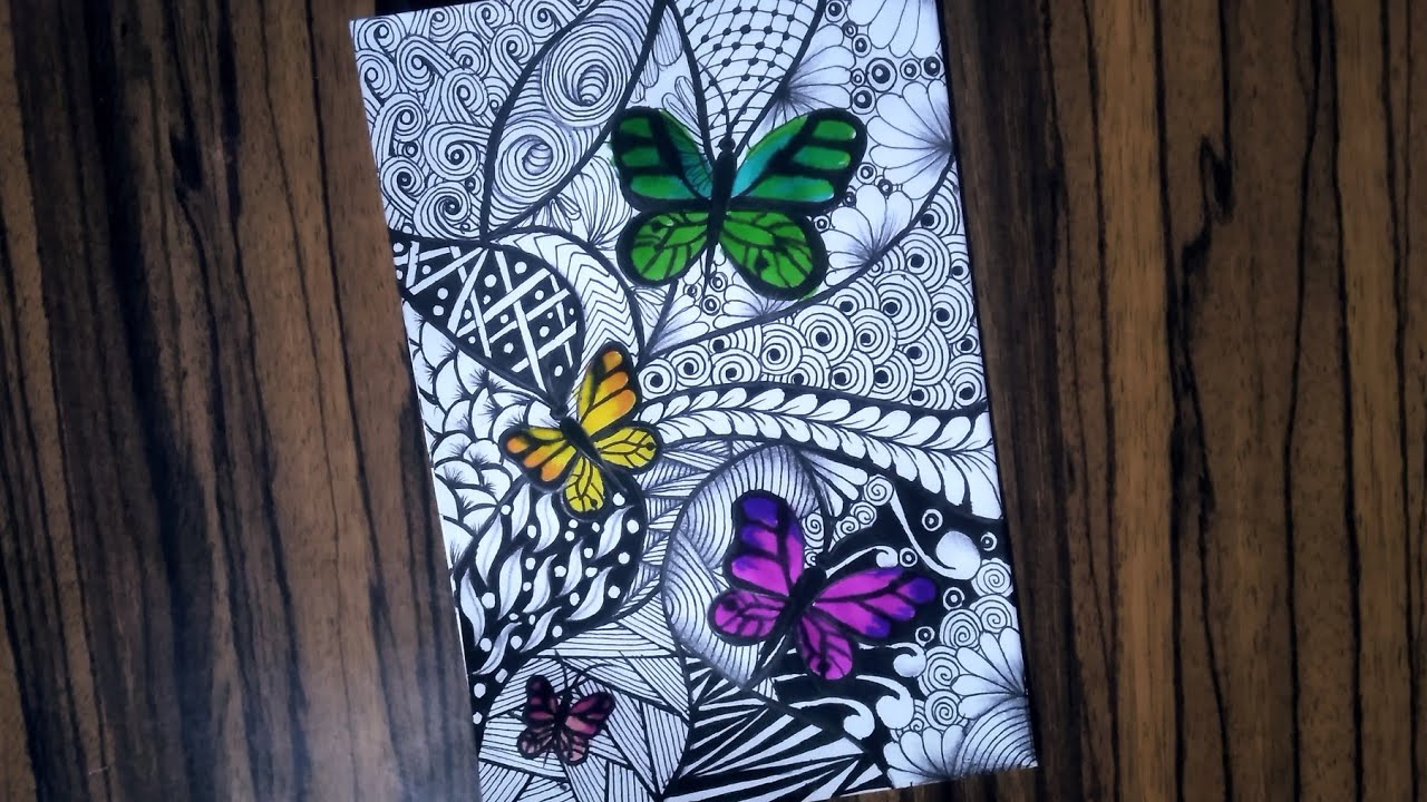 Butterfly Zentangle Art || Zentangle || Doodle Art || Zentangle - YouTube