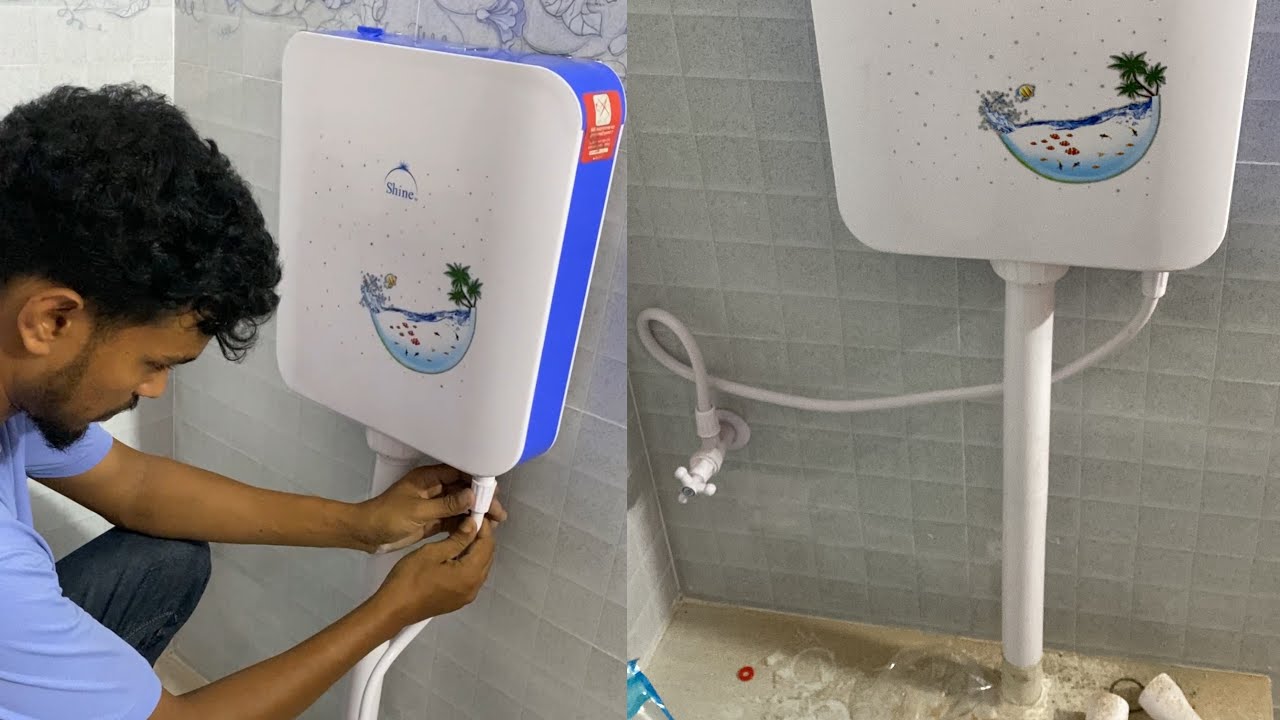 Toilet Flush Tank Installation With Wall hanging - YouTube