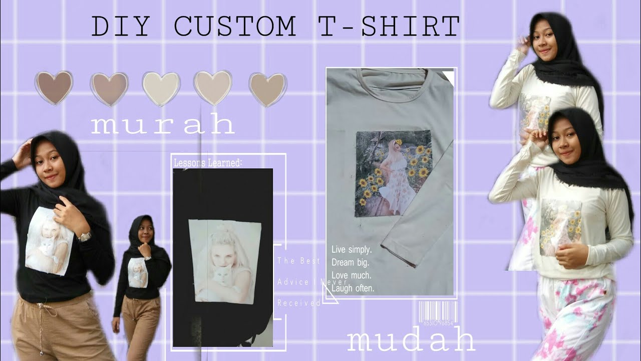 DIY CUSTOM PRINT T-SHIRT || Diy baju costum - YouTube