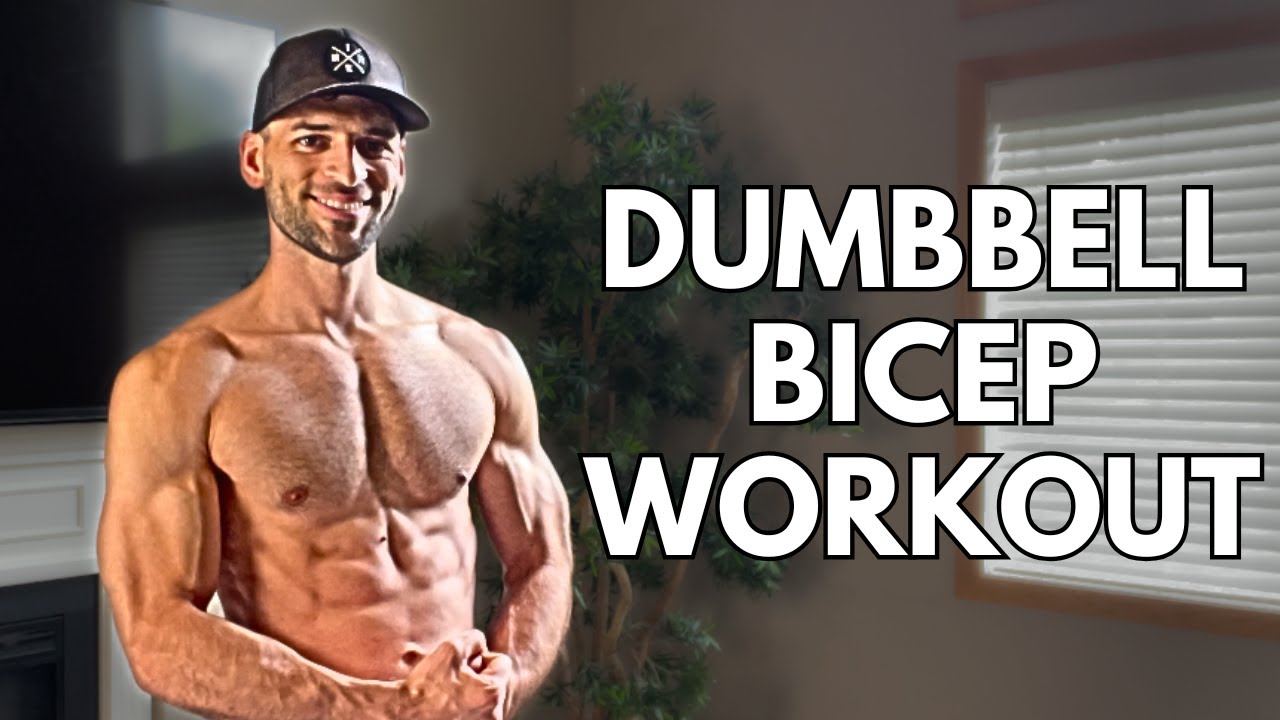 10 Minute BICEPS WORKOUT with Only Dumbbells - BLOW UP Your Biceps at ...