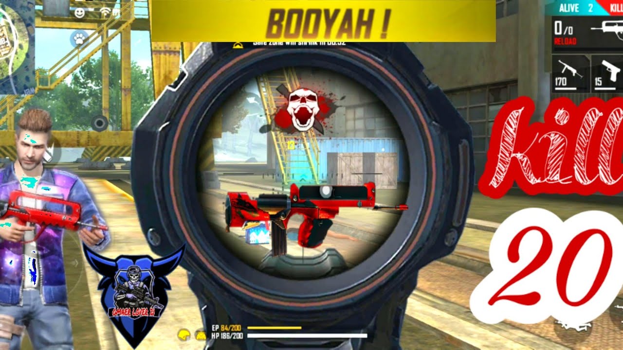 free fire games video 2020 kill 20 famous gan - YouTube