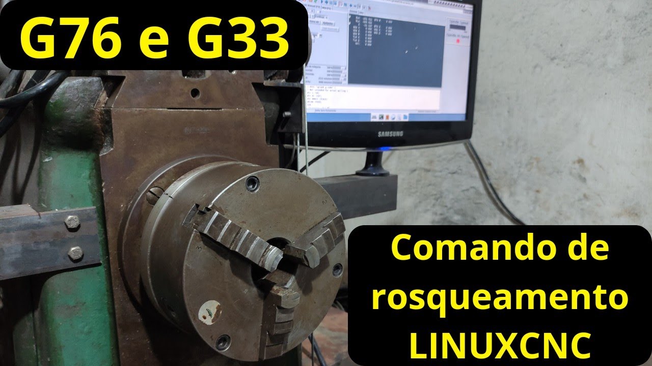 comando G76 e G33 para rosqueamento no linuxcnc - YouTube