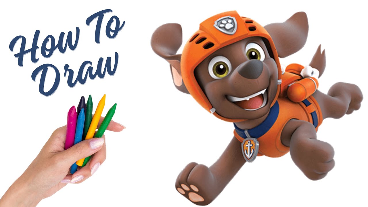How to draw Zuma from Paw Patrol Mighty Movie \ Easy drawing - YouTube