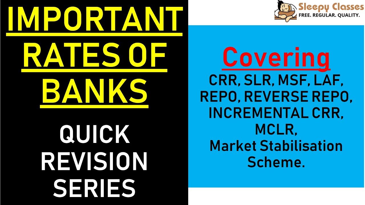 Important Rates of Banks - Quick Revision Series for UPSC || IAS ...