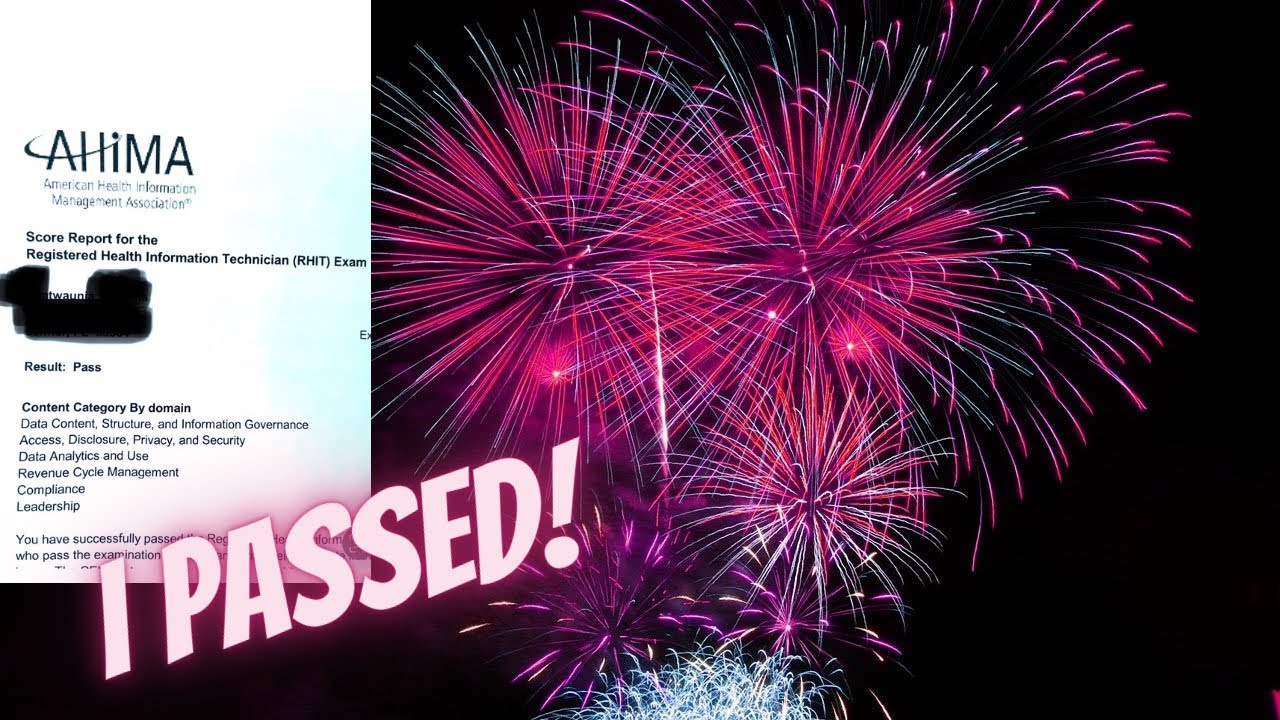 I PASSED the RHIT EXAM on the 1st Try #ahima #storytime - YouTube