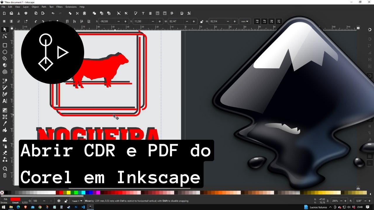 Abrir CDR e PDF do Corel em Inkscape #inkscape #abrir #arquivo #corel ...