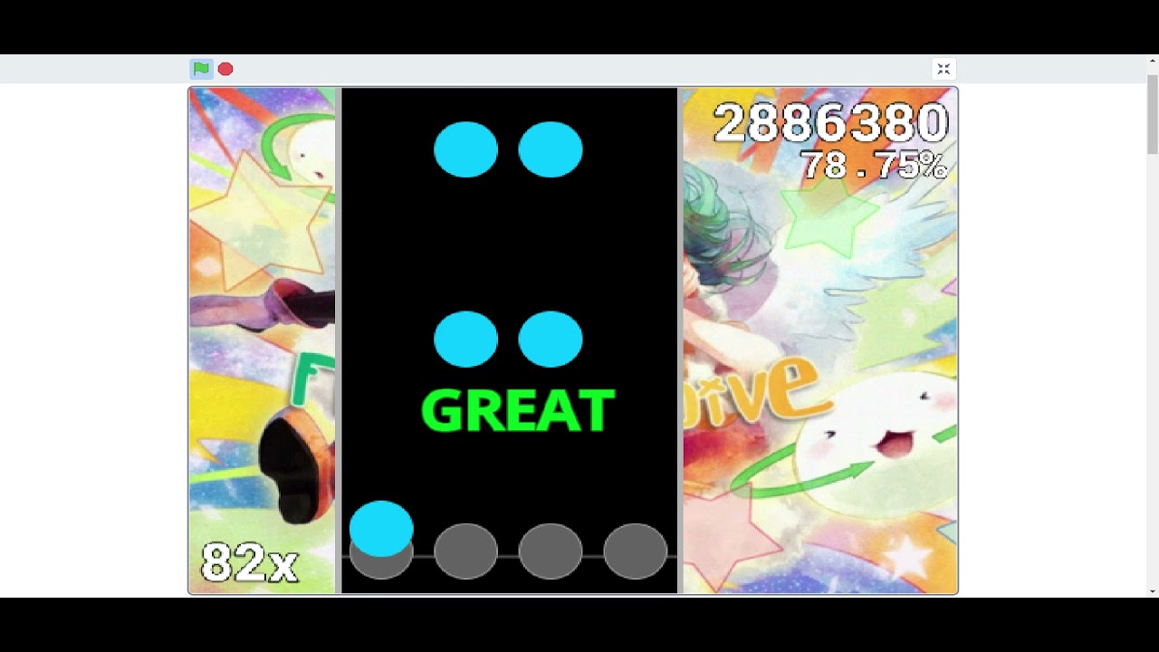 playing a osu mania game on scratch cuz i cant play roblox or download ...