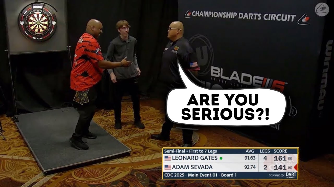 A Crazy MUST SEE Leg Of Darts! | Leonard Gates Vs Adam Sevada - YouTube