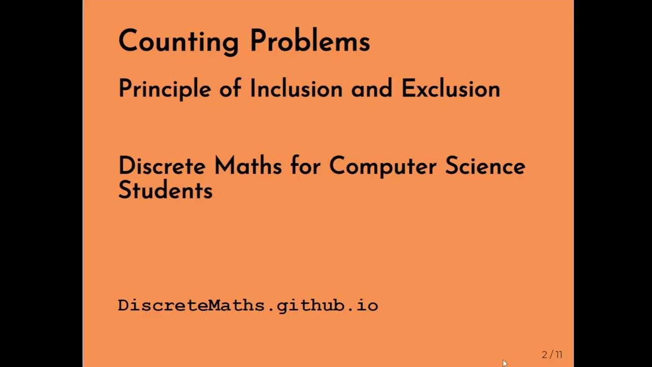 Counting Problems - Principle of Inclusion and Exclusion - YouTube