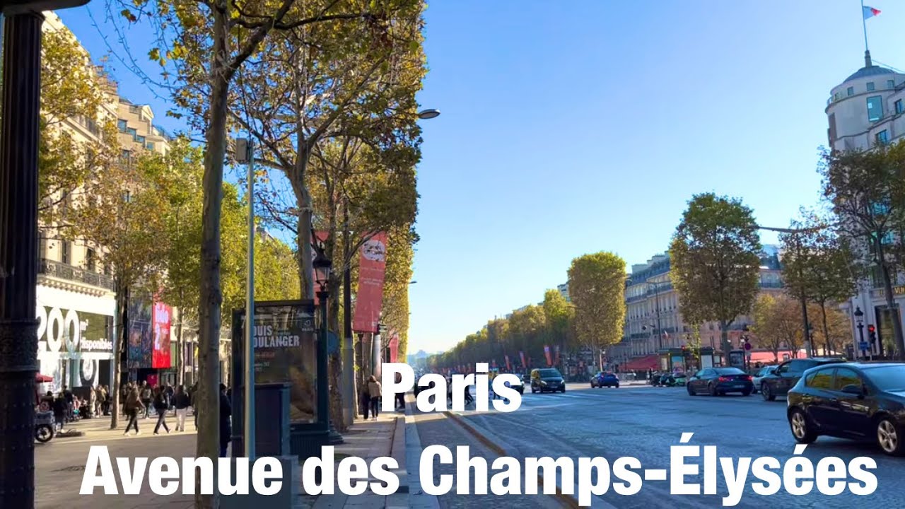Paris city walks Avenue des Champs-Élysées Paris, France 4K - YouTube