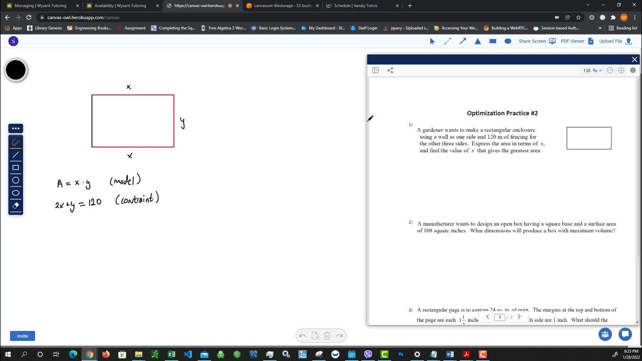 How to Optimize a Rectangle (Calculus) - YouTube