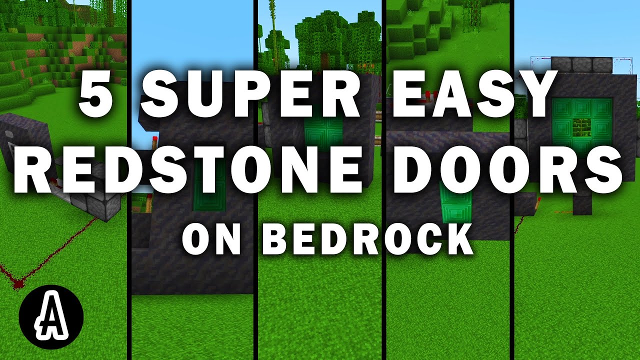 5 Easiest Redstone Doors for Bedrock 1.19 - YouTube