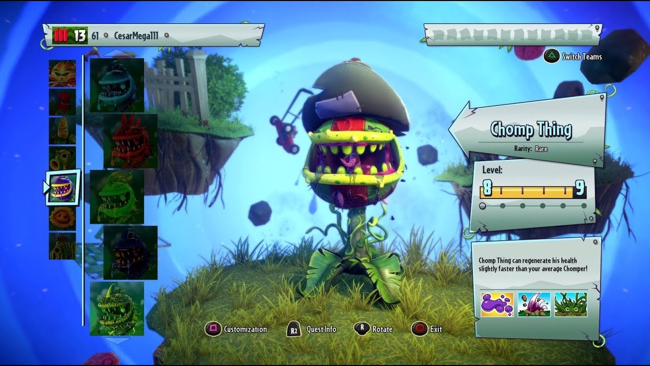 PLANTS VS ZOMBIES GARDEN WARFARE 2 CHOMP THING IN ACTION - YouTube