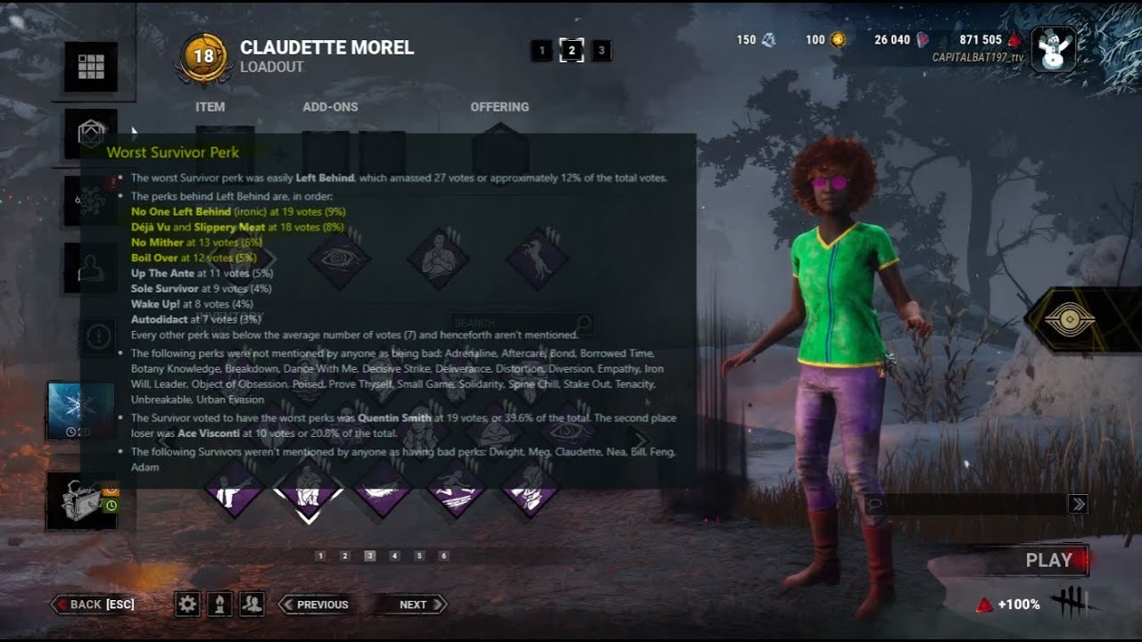 Deleting my account if i dont escape using the worst perks in DBD ...