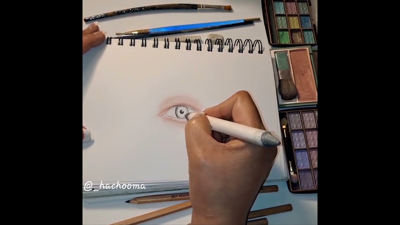 Eyeshadow And Blush Palette/ Pencils/ To Draw A Realistic Eye/ Easy # ...