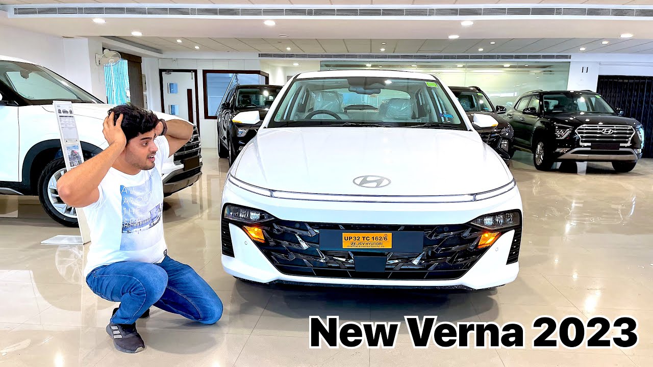 New Hyundai Verna 2023 SX(o) Automatic CVT white colour Detailed review ...