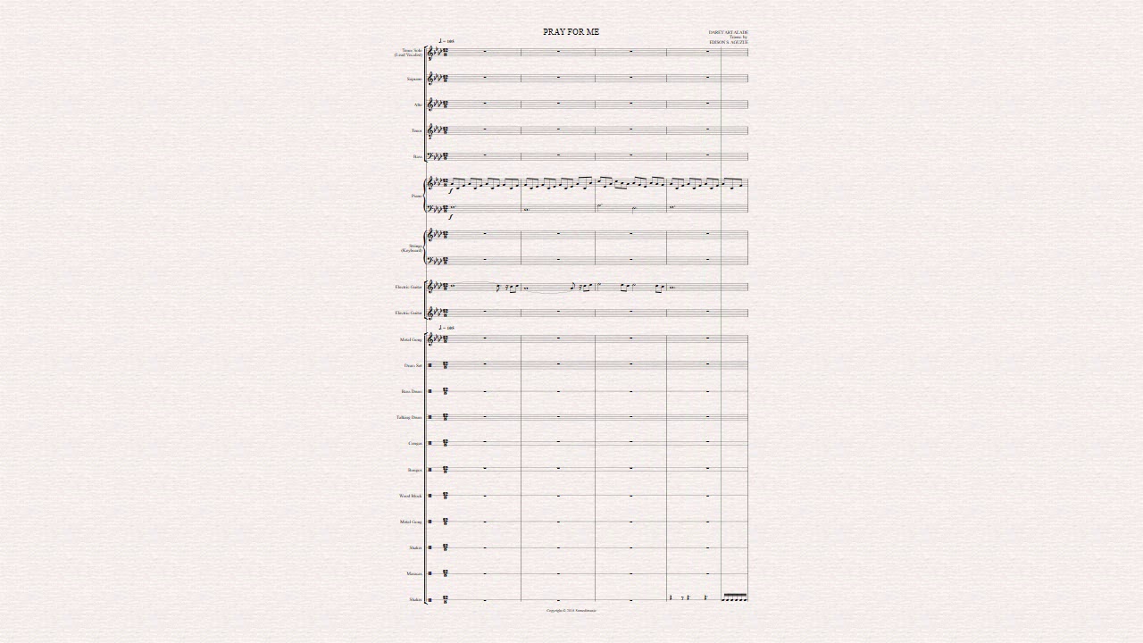 PRAY FOR ME - DAREY ART ALADE; transcribed by Edison S. Aguzue ...