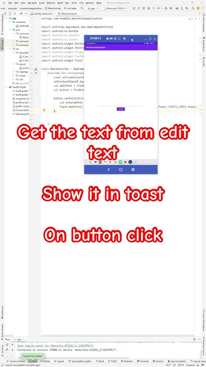 Toast on Button Click with EditText in #Android Studio | Kotlin Shorts #programming # ...
