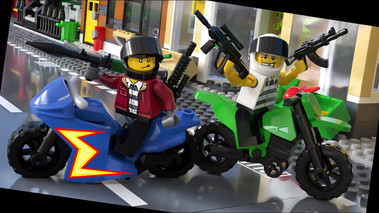 Motor Gang Money Truck Robbery Crazy Bank Heist Lego Police Catch the ...