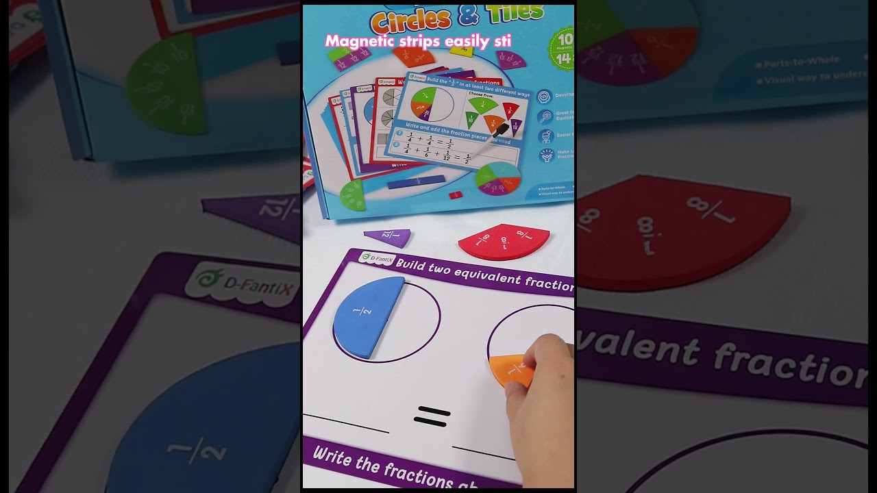 Magnetic Fractions For Kids & Demonstration Book Set - Math Learning ...