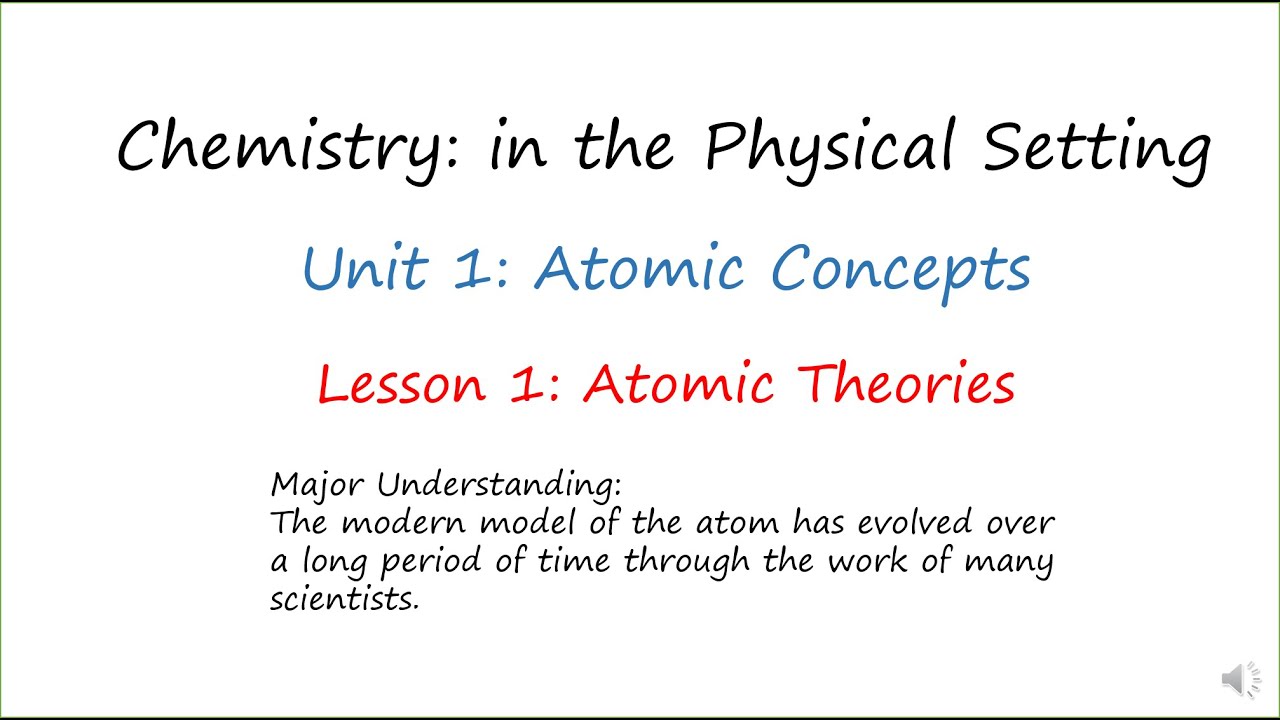 Unit 1 Atomic Concepts Lesson 1 Atomic Theories - YouTube